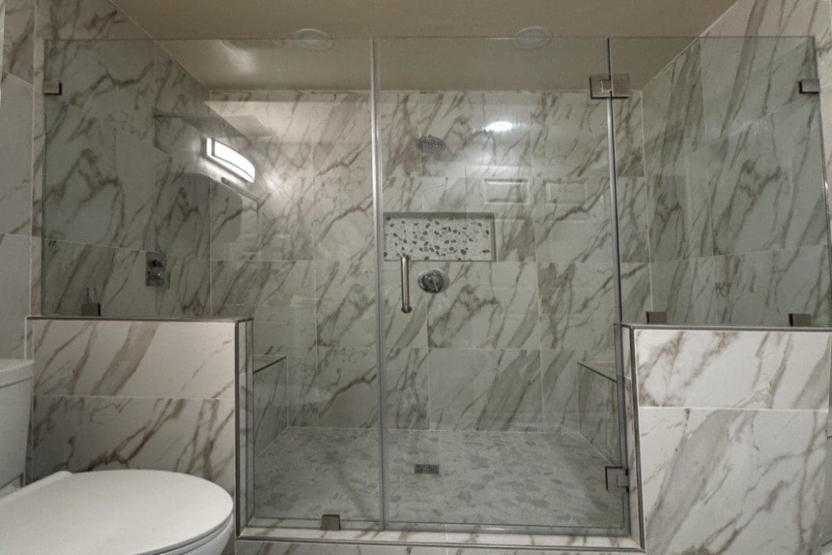 Glass Shower with a Knee Wall | Modern Shower Doors & Designs