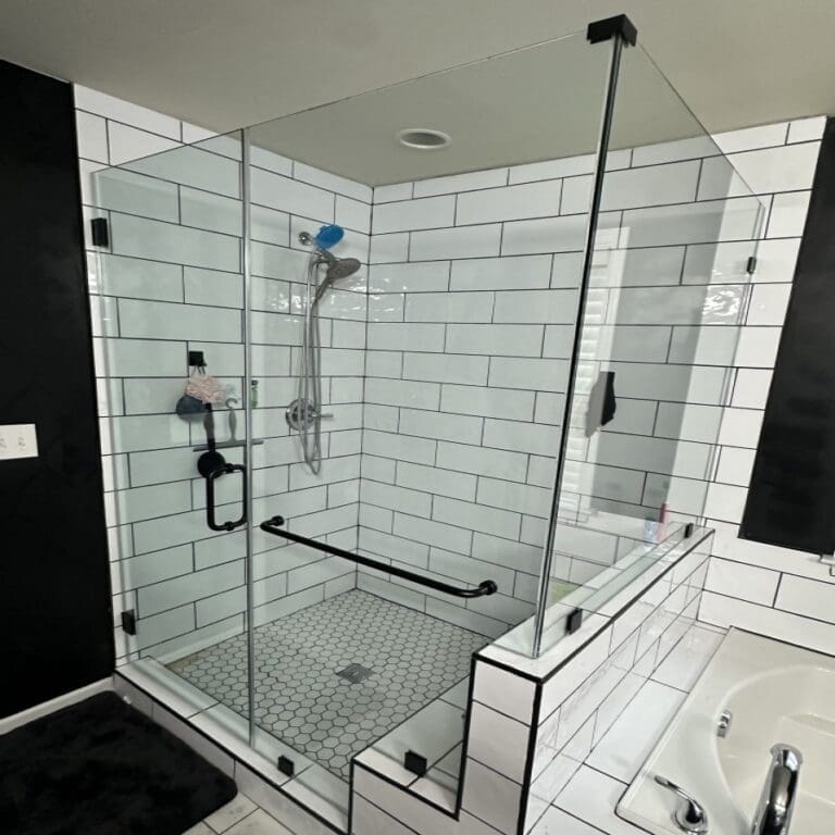 Custom Glass Shower Knee Wall & Modern Shower Doors